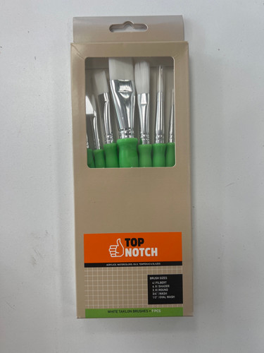 Top Notch - White Taklon Brushes (7pcs) | Throw Dat