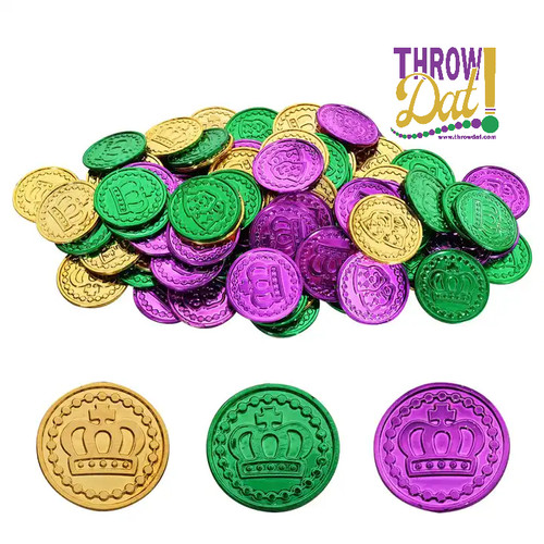 Plastic Mardi Gras doubloons / coins (24 pieces) | Throw Dat