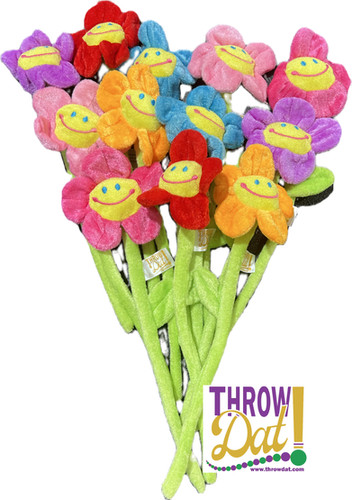 13" Mixed Plush Flowers (12 Pieces) | Throw Dat