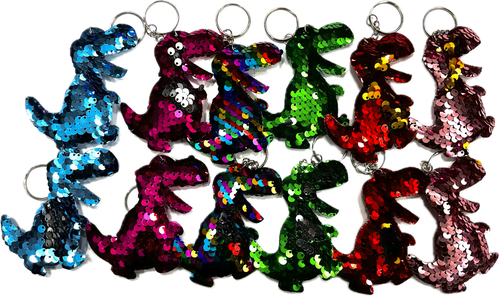Flip Sequin dinosaur Keychains (1 Dozen per order) | Throw Dat