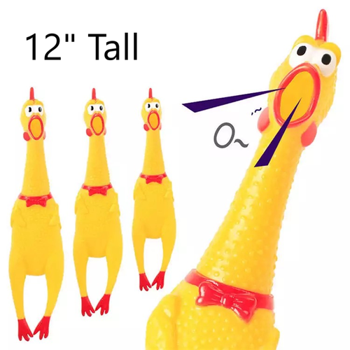 12" Tall Rubber Screaming Chicken! (12 Pieces per order) | Throw Dat