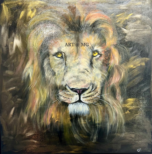 Lion with Luscious Locks by Sally Taylor | mardleybury-gallery