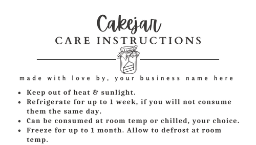 Cake jar labels | Steph's Desserts