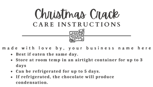 Christmas crack label | Steph's Desserts