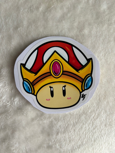 Princess Toad Mushroom Sticker | KayyArkham