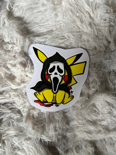 Scream pikachu sticker | KayyArkham