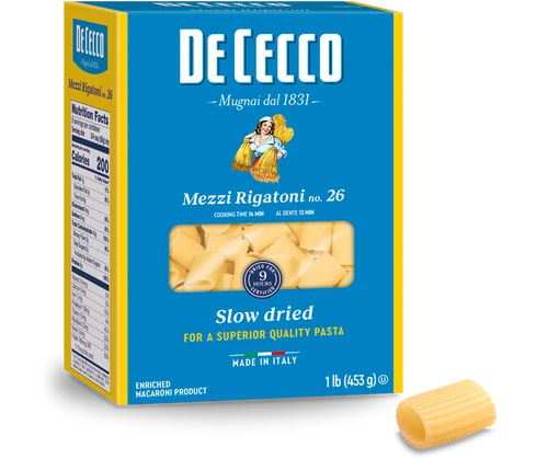 De Cecco Mezzi Rigatoni Napoletani # 26 Pasta 3-1lb Boxes | Pops ...