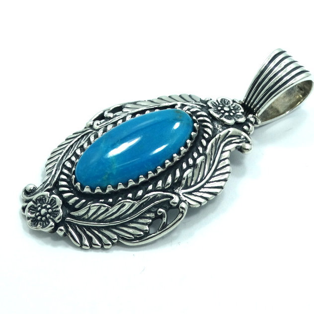 Carolyn Pollack RELIOS Flower Feather NAVAJO Blue Turquoise 925 Silver ...