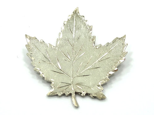 Vintage 1954 KAO QUEBEC Canada Maple Leaf BIRKS Sterling Silver Brooch ...