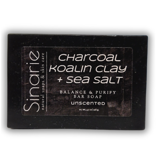 Charcoal Kaolin Clay + Sea Salt Bar Soap, 4.5 oz. by Sinarie Soaps ...