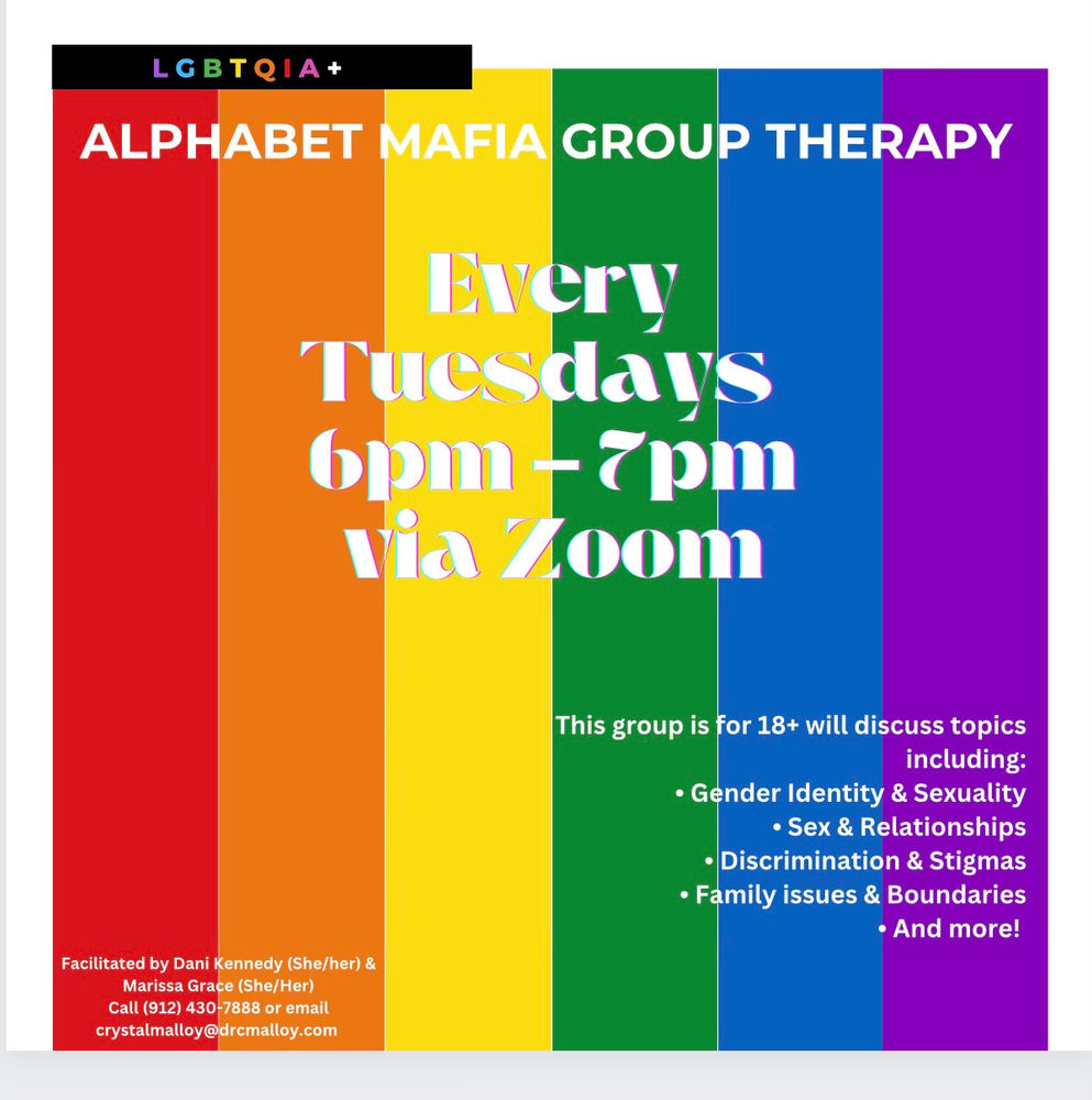 LGBTQIA+ Alphabet Mafia Therapy Group | Dr. Malloy, PhD