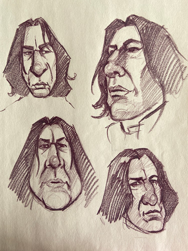 Severus Snape of Harry Potter Multi-Preliminary Pencil Sketches | SSavaArt