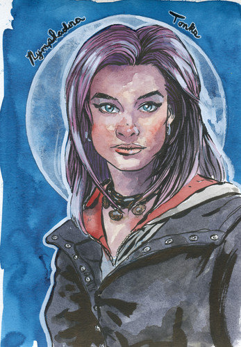 Nymphadora Tonks from Harry Potter Ink & Watercolor Painting | SSavaArt