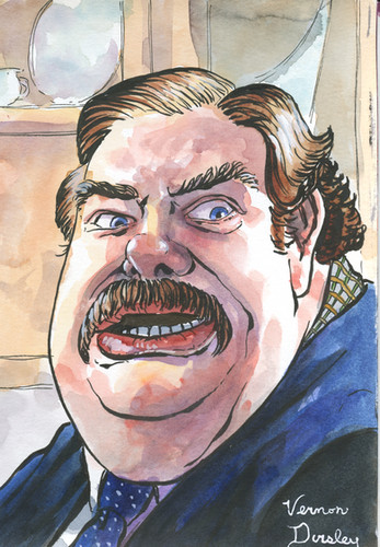 Vernon Dursley from Harry Potter Ink & Watercolor Painting | SSavaArt