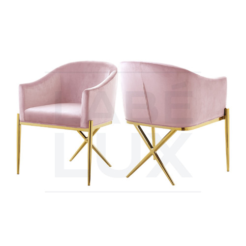 Labelux Velvet Accent Chair with Gold Legs | Lábelux Rentals
