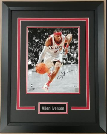Allen Iverson Autographed Philadelphia 76ers 11x14 Framed Photo Display ...