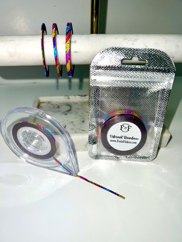 Vibrant Rainbow - Glitter Striping Tape - Multi color | Foilz & Flakez