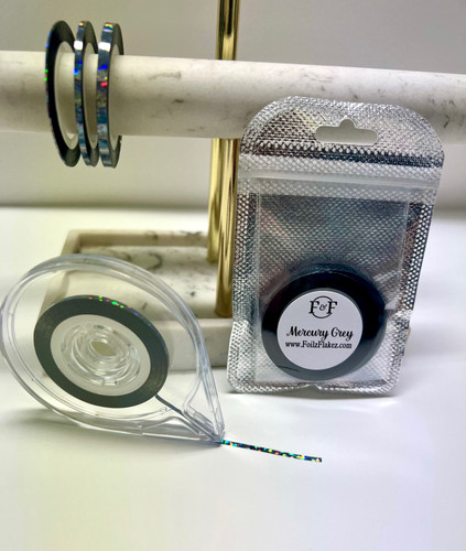 Mercury Grey Striping tape - Dark grey Holographic | Foilz & Flakez