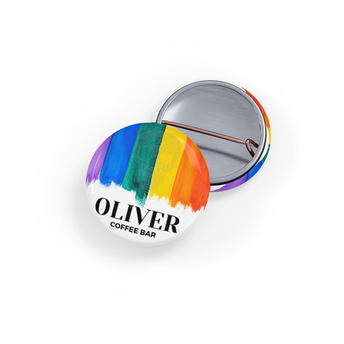 Oliver Pride Logo Round Pin | Oliver Coffee Bar