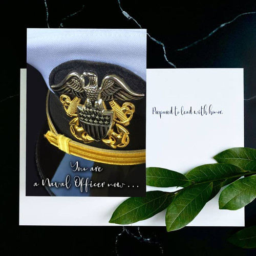 An Officer Now - USN Officer Military Graduation Card | Persimmon Tree