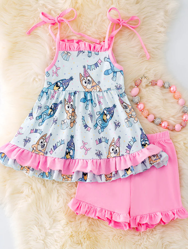 Bluey Ruffle Short Set | Sweet Sassy & Kute