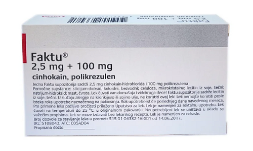 Faktu® 2.5mg+100mg suppositories | Lenapharm