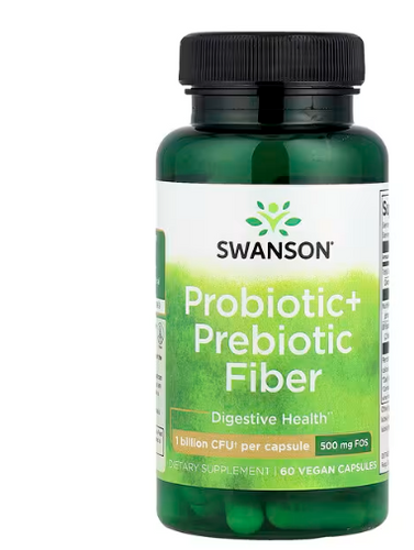 Swanson, Probiotic + Prebiotic Fiber, 60 Vegan Capsules | Lenapharm