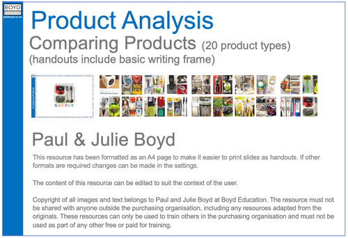 Product Analysis: Comparing Products (20 product types) | Boyd Create