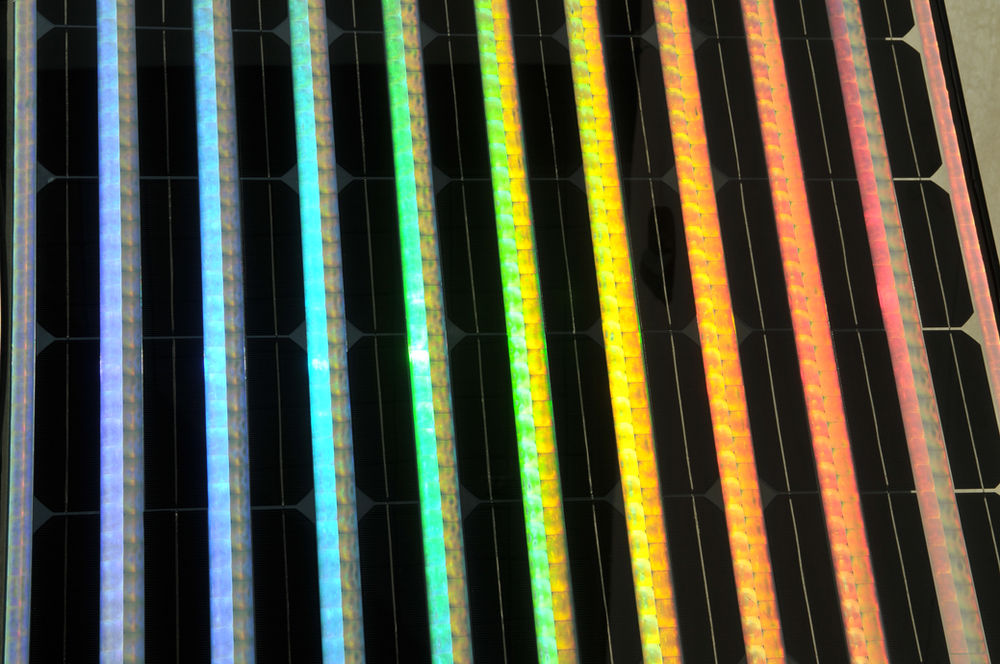SOLAR PANELS WITH RAINBOW COLOURS