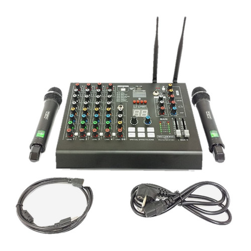 Recording Tech PRO Super RTX6+ Mixer Audio With 2 Wireless Microphone ...