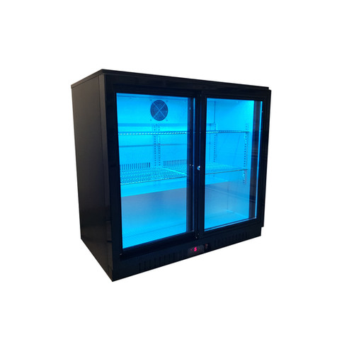 2 Door RGB Bar Fridge (Pull) with Low E-Glass | The Bar Fridge Guys