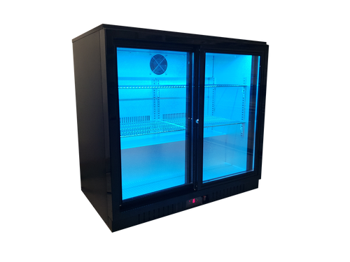 2 Door RGB Bar Fridge (Sliding) | The Bar Fridge Guys
