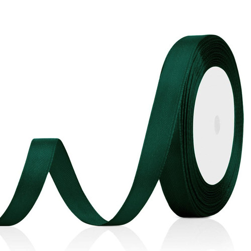 Dark Green Satin Ribbon 1/2"inch Wide 25Yards Each Roll for DIY Crafts ...