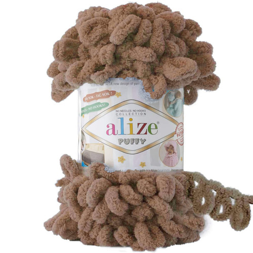 Alize Puffy Mocha Color 321 Yarn Soft Micro-polyester Loop Yarn 100grm ...