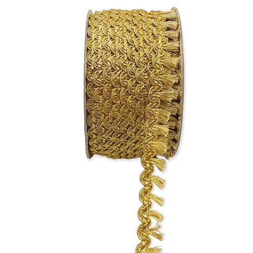Golden Shiny 18Meters 1.5cm Border Lace Fringe Ribbons for Crafts ...