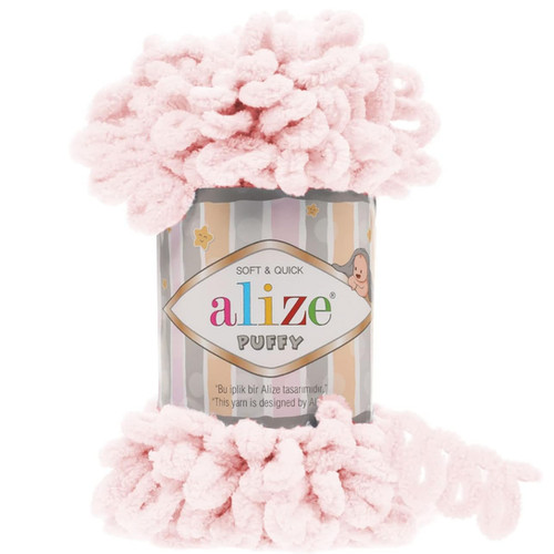 Alize Puffy Crystal Pink Color 639 Yarn Soft Micro-polyester Loop Yarn ...