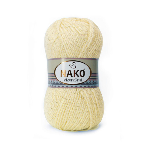 Nako Vizon Simli Yarn Cream Color 100g Premium Acrylic for Crafts ...