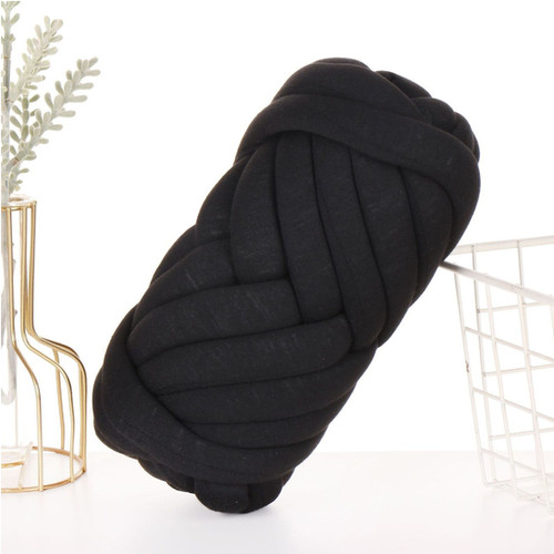 Black Chunky Yarn 1KG Soft Fleece Yarn 40Yards In Length for DIY ...