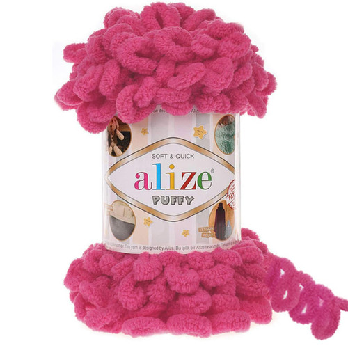 Alize Puffy Fuchsia Color 149 Yarn Soft Micro-polyester Loop Yarn ...