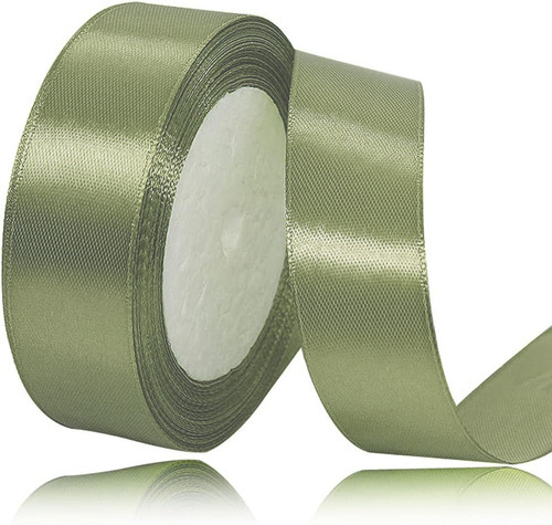 Olive Green Satin Ribbon 1"inch Wide 25Yards Each Roll for Craft Gift ...