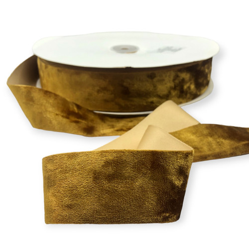 Mustard Silk Velvet Ribbon 1.5"inch Wide 10Yards in Length for Gifts ...