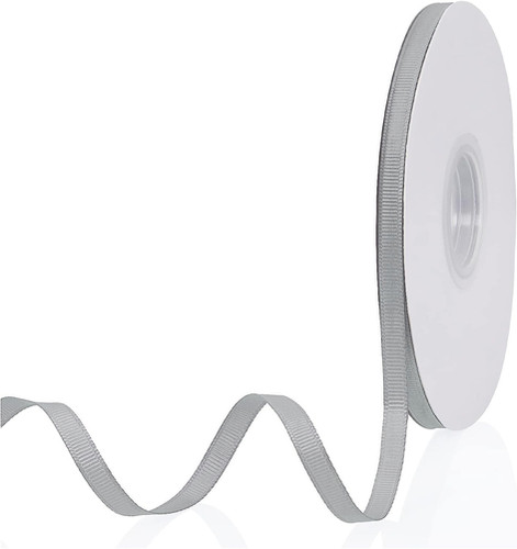 100Yards Grey 1/4" Grosgrain Ribbon for DIY Craft and Gift Packaging ...