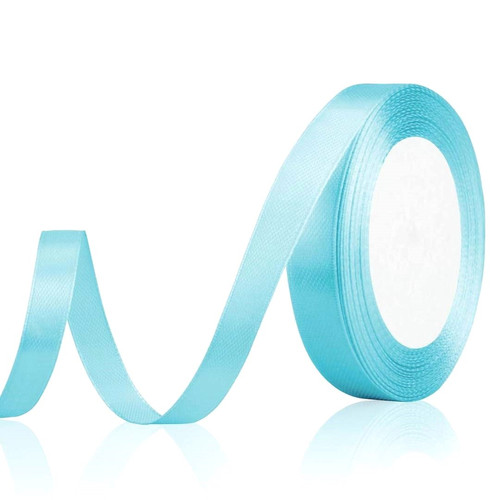 Light Blue Satin Ribbon 1/2"inch Wide 25Yards Each Roll for DIY Crafts ...