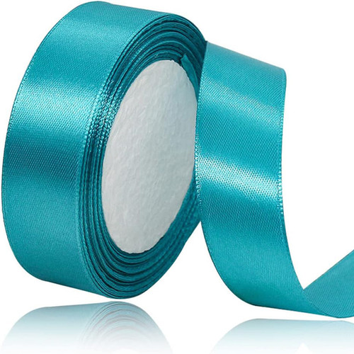 Turquoise Color Satin Ribbon 1"inch Wide 25Yards Each Roll for Craft ...