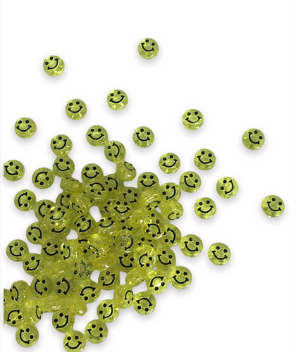 Smiley Face Acrylic Round Beads 90Pieces | Ribbons.ae