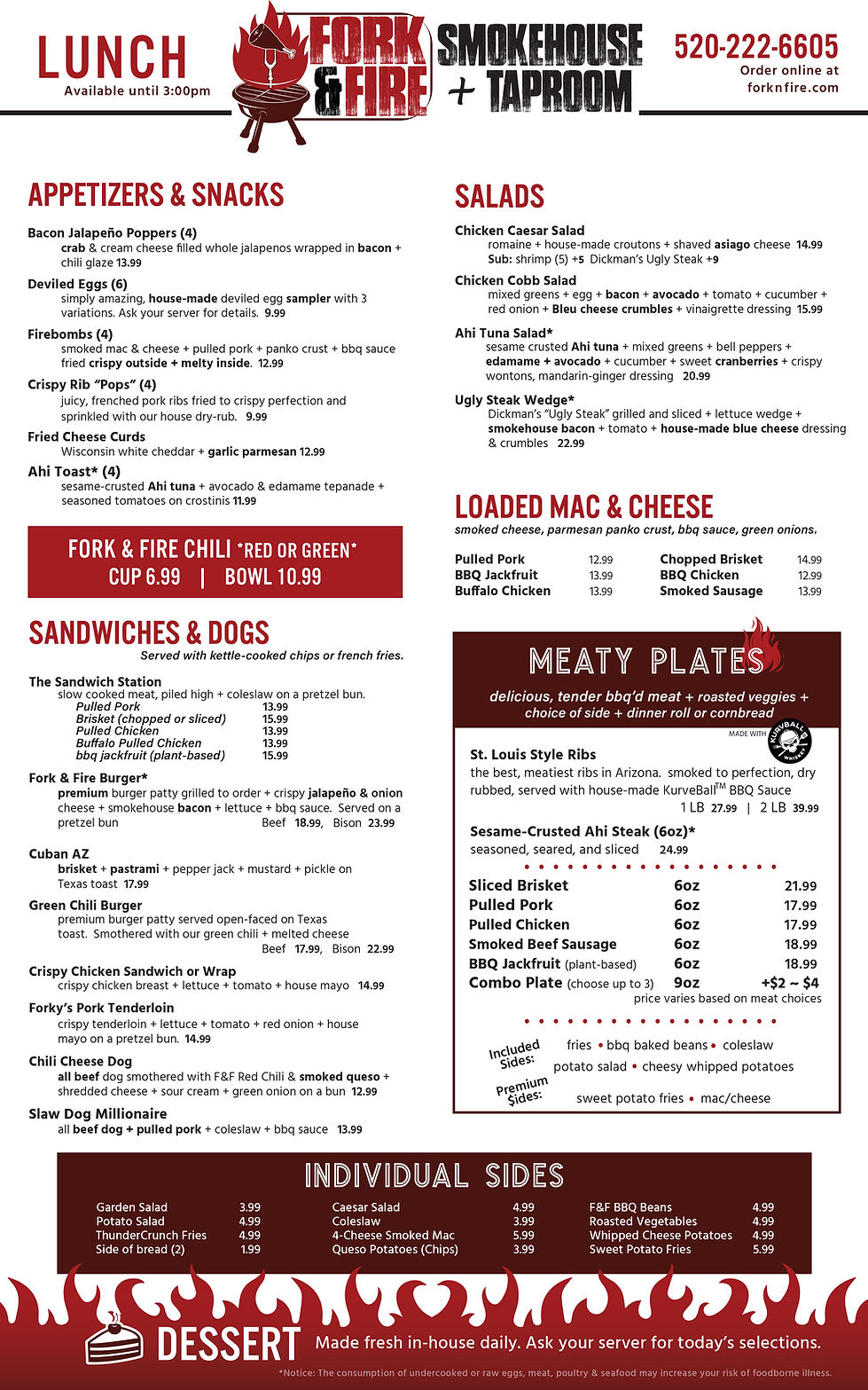 Lunch Menu | Fork & Fire