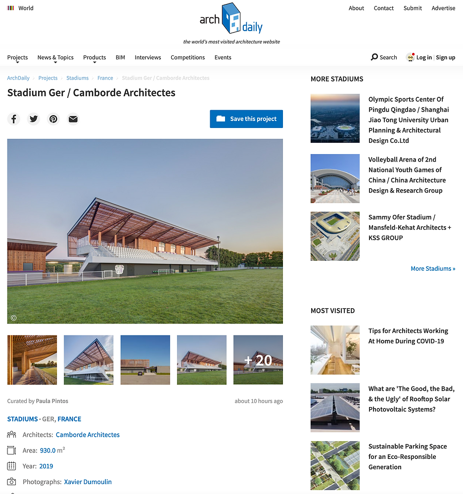Publication sur Archi daily