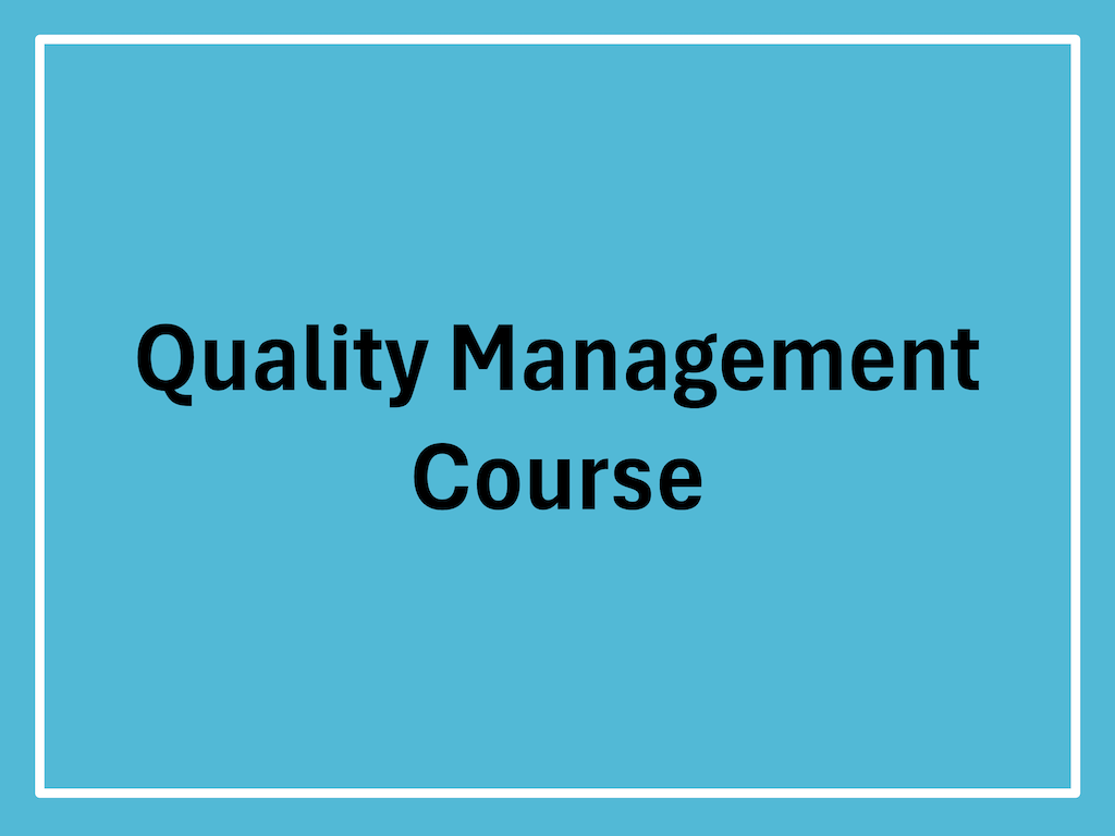 Quality Management Training Course | Total Quality Process (TQP)
