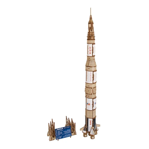 Puzzle 3D en bois Saturn V de la NASA – Ugears 70257 | Technic-hobby