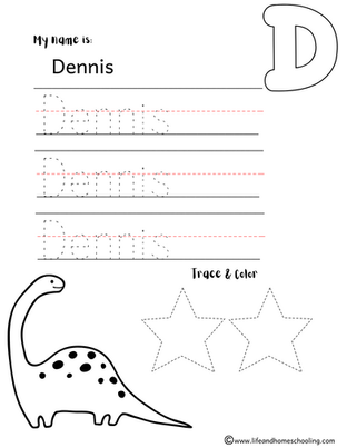 Free Traceable Boy D Names / LifeandHomeschooling